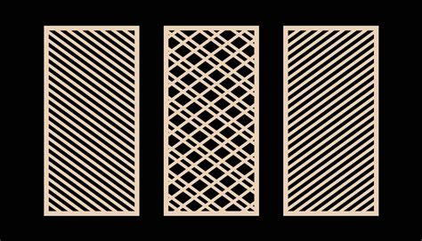 Vector Set With Abstract Geometric Ornament Lines Laser Cut Patterns Collection Cnc Design
