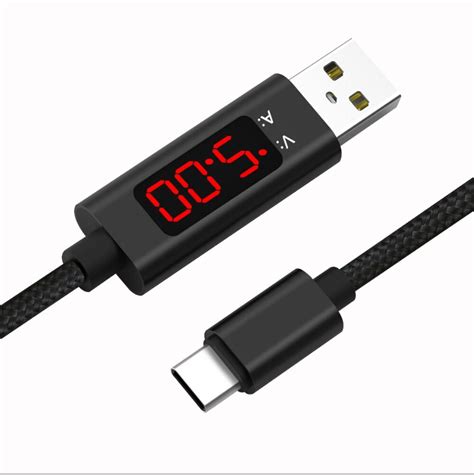 Cellect Usb A Apa Usb C Apa Adat és Töltő Kábel Digitális Kijelzővel