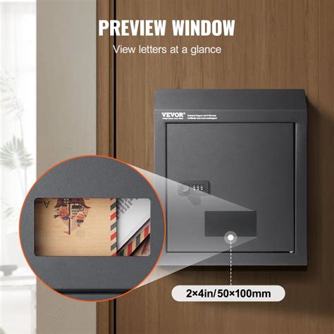 vevor through the door key drop box heavy duty steel through the door