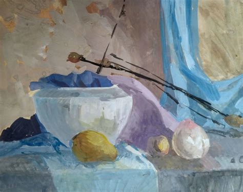 Иллюстрация Натюрморт с белой вазой в стиле натюрморт