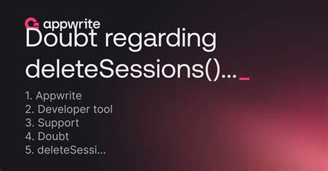 Doubt Regarding Deletesessions [rtk] Threads Appwrite