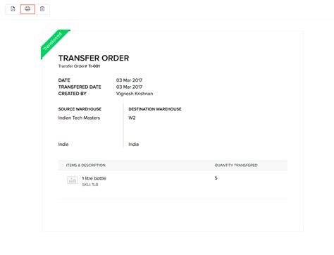 Transfer Orders User Guide Zoho Inventory