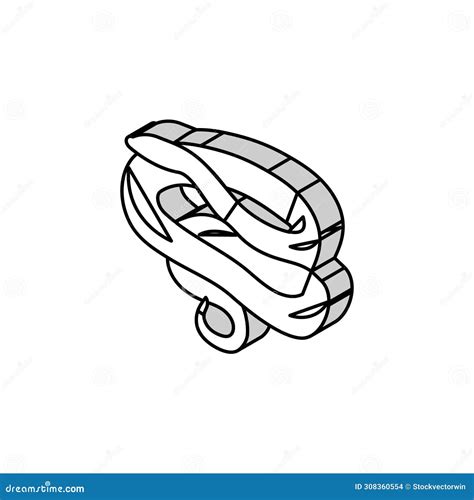 Anaconda Animal Snake Isometric Icon Vector Illustration Stock