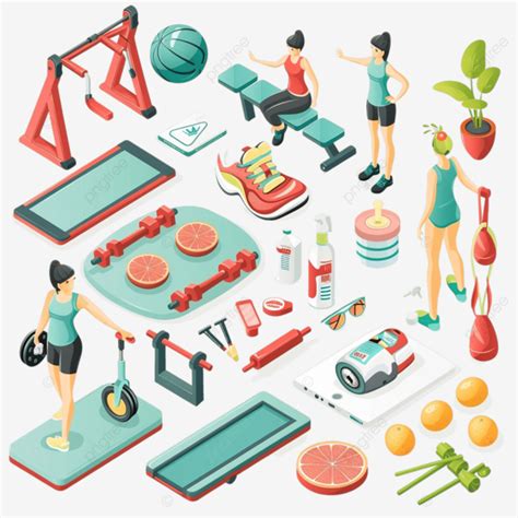 건강한 라이프 스타일 아이소메트릭 건강한 생활 양식 집 밖의 Png 일러스트 및 이미지 에 대한 무료 다운로드 Pngtree