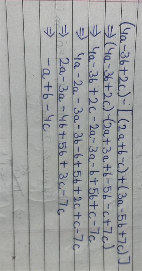 From the sum of 2a+b-c and 3a-5b+7c, take away 4a-3b+2c. - Brainly.in