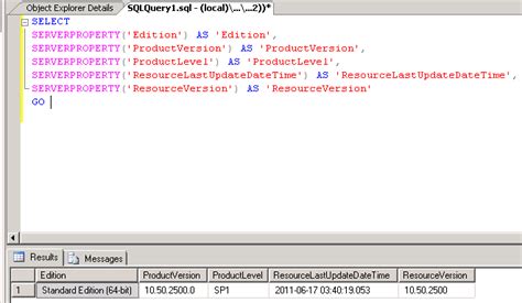 Getting Instance Edition Or SP For MS SQL Server