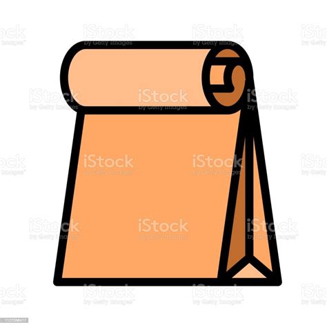 종이 가방 벡터 일러스트 레이 션 채워진된 스타일 편집 개요 아이콘 가방에 대한 스톡 벡터 아트 및 기타 이미지 가방 벡터