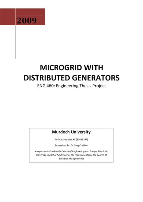 Pdf Microgrid With Distributed Generators · Microgrid With