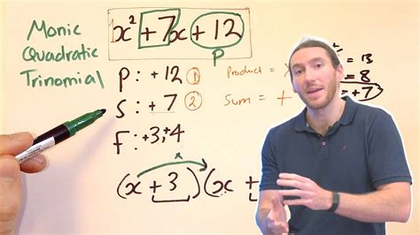 How To Factorise Any Monic Quadratic Trinomial Youtube
