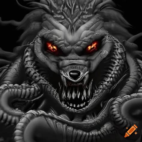 Eldritch Chthulu Wolf Head With Tentacles And Slime On Craiyon