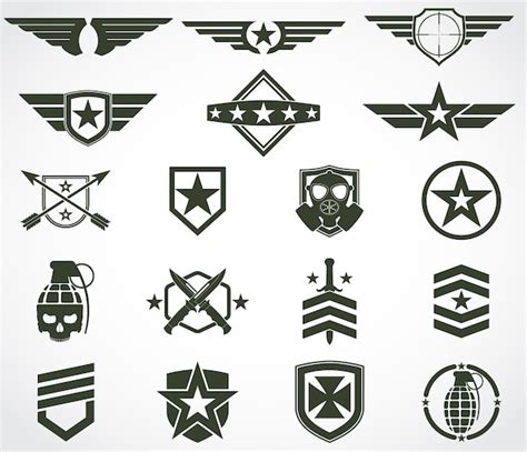 Premium Vector Military Symbol Set Army Icons