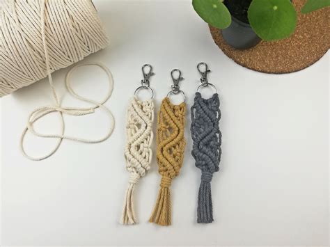 Macrame Keychain Pattern Bundle PDF 6 Keychains Instant Etsy