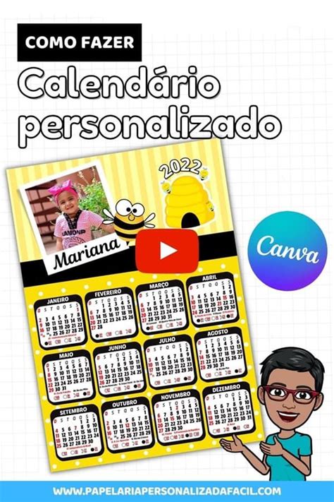 Tutorial passo a passo de como fazer um calendário personalizado com foto usando o Canva