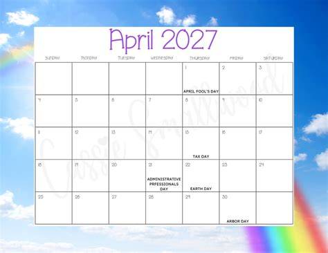 Printable 2027 Monthly Calendar With Holidays Cassie Smallwood