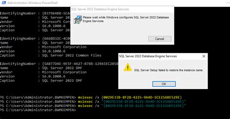 Sql Upgrade From 2019 To 2022 Error 1639 Specified Instance My Guid Via Transform Instid02