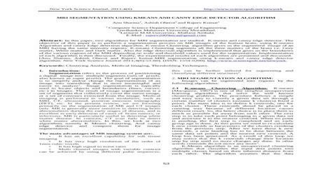 Mri Segmentation Using Kmeans And Canny Edge Detector Algorithm Pdf