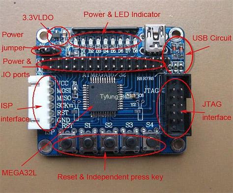 atmega32 minimum system board
