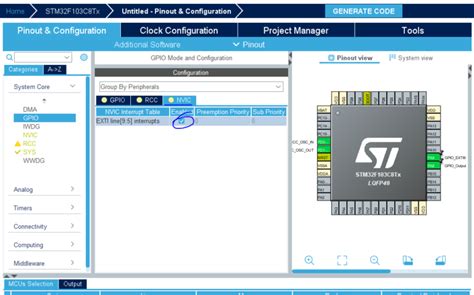 STM External Interrupt Example LAB DeepBlue