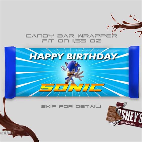 Sonic Chocolate Bar Wrapper Etsy