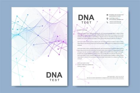 브로셔 표지 배너 전단지 연례 보고서 및 전단지에 대 한 과학적 벡터 템플릿입니다 분자 구조 점 선으로 추상적인 구성 웨이브