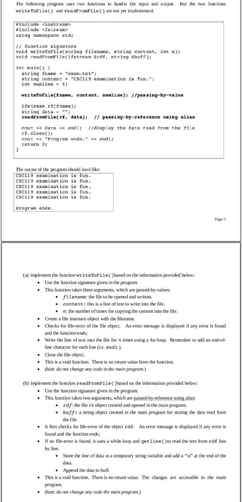 Solved The Following Program Uses Two Functions To Handle