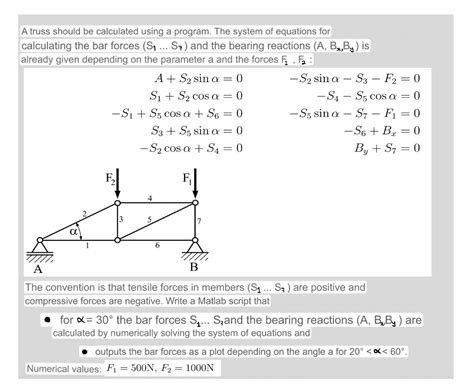 Solved A Truss Should Be Calculated Using A Program The