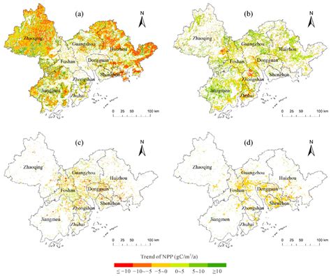 net primary productivity npp trends of a vc b vc h c vnu and