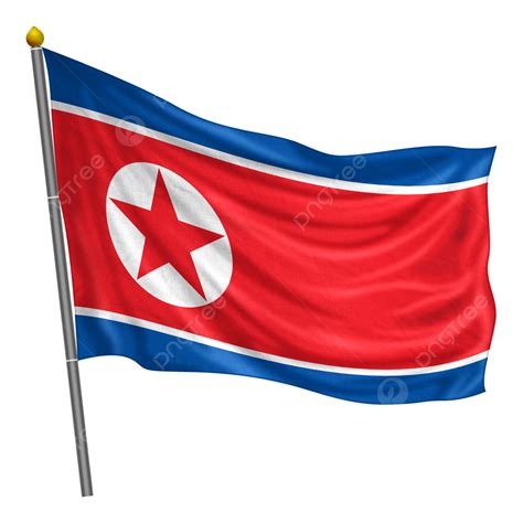 천 질감으로 펄럭이는 북한 국기 북한 깃발 인상 Png 일러스트 및 Psd 이미지 무료 다운로드 Pngtree