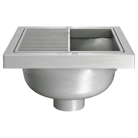 Zurn 14 In Overall Wd Square Floor Sink 808ef7fs12 Nh Grainger