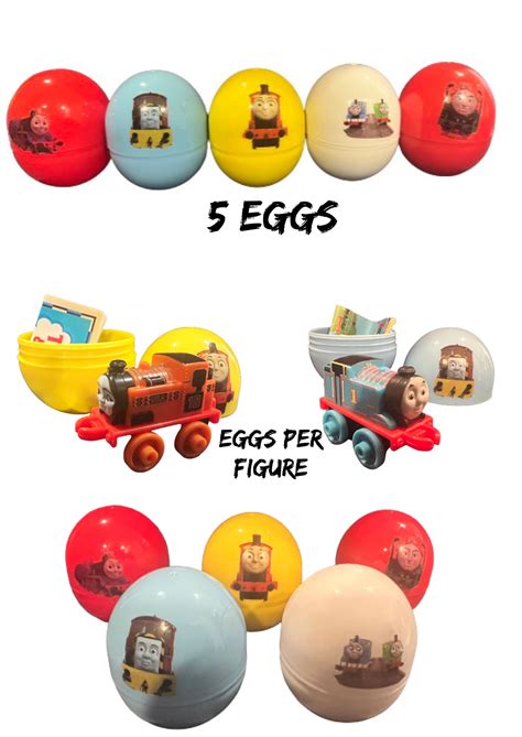 5 Eggs Thomas And Friends 2 5”plastic Eggs Egg Contains Toy Trains