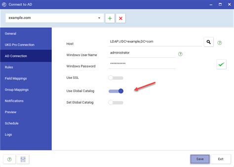 global catalog cross domain manager relationships connect to ad
