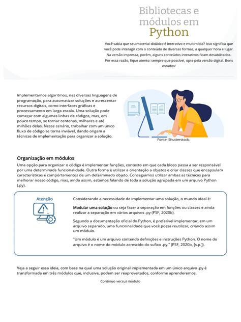 bibliotecas e modulos em python pdf python linguagem de