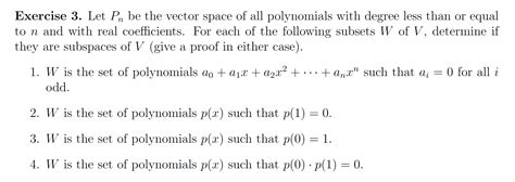 Solved Exercise Let Pn Be The Vector Space Of All Chegg