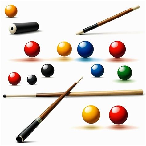 premium vector snooker cue vector set white background isolated