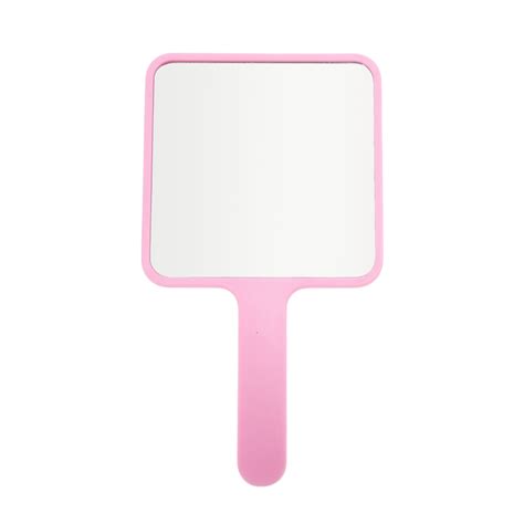 Unique Bargains Portable Square Handheld Mirror 1 Pc Pink 8 5x4 72x0