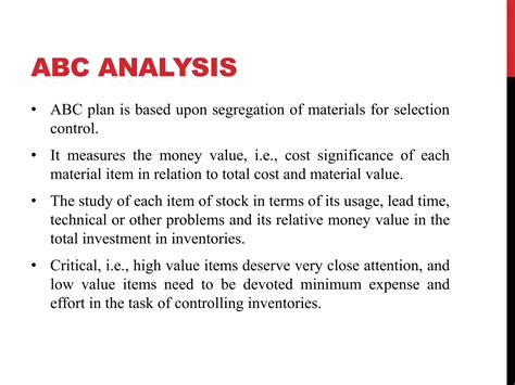 Abc Analysis Inventory Management Pptx