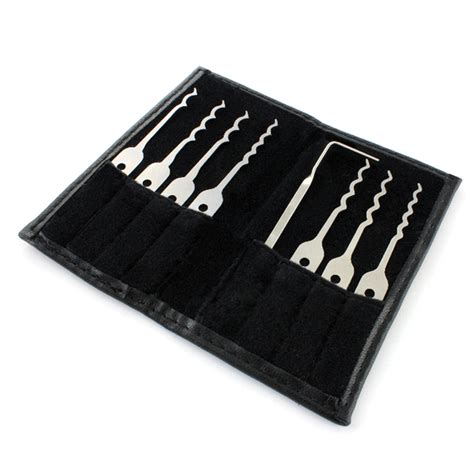 Dangerfield Nano Slimline Lock Pick Rake Set Covert Edc Leather Wall