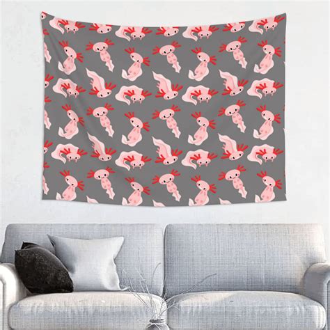 Cartoon Cute Axolotl Pinkc Tapestry Home Decor Tapestry Wall Hanging