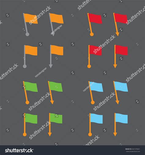 Marks On Map Flags Stock Vector Royalty Free Shutterstock
