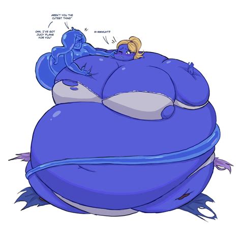 Rule 34 2girls Belly Expansion Big Belly Big Breasts Blonde Hair Blue