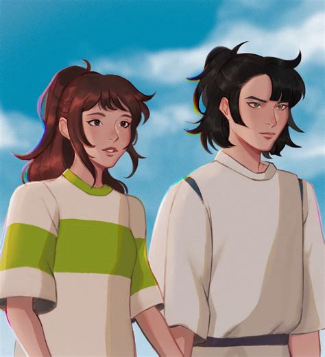 Ogino Chihiro And Haku Sen To Chihiro No Kamikakushi Drawn By