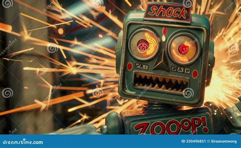 Metal Robot Crash Broken Error With Spark By Generative Ai Stock