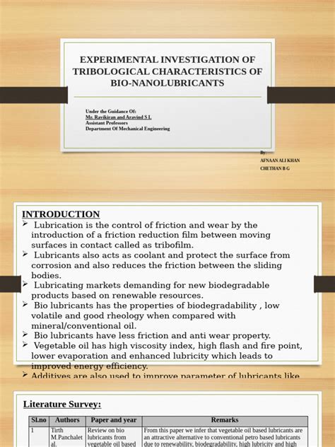 Experimental Investigation Of Tribological Characterization Of Bio Nanolubricants Pdf
