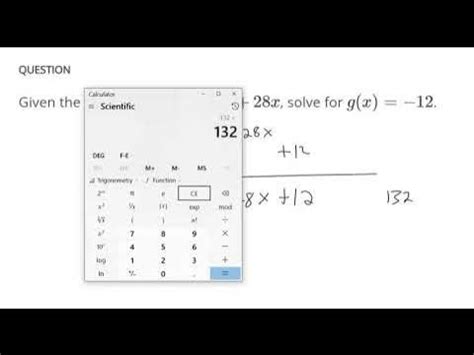 Solve a function using function notation - YouTube