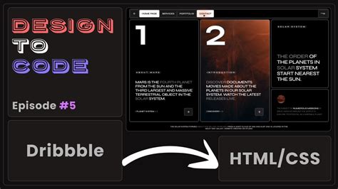 Design To Code Urduhindi Ep5 Htmlcss Dribbble Grids Youtube