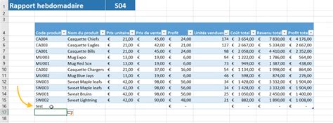 comment créer un tableau dans excel
