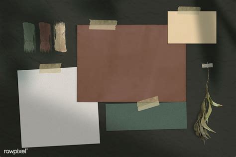 Blank Earth Tone Paper Poster Template Set Illustration Premium Image