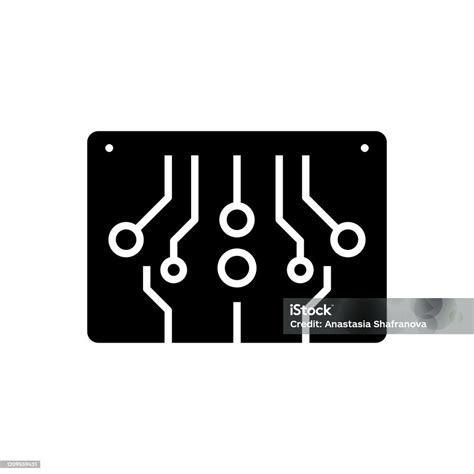 컴퓨터 회로 블랙 아이콘 컨셉 일러스트레이션 벡터 플랫 심볼 글리프 기호 0명에 대한 스톡 벡터 아트 및 기타 이미지 0명