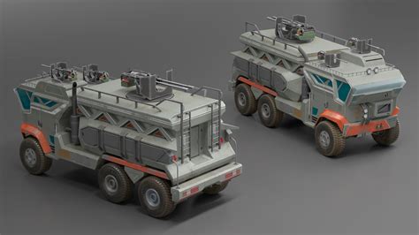 3d Futuristic Military Truck Turbosquid 2240365