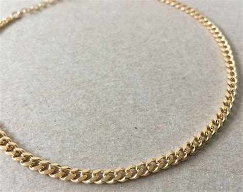 Curb Chain Choker Adjustable Thick Gold Chain 37mm Heavy Curb Chain